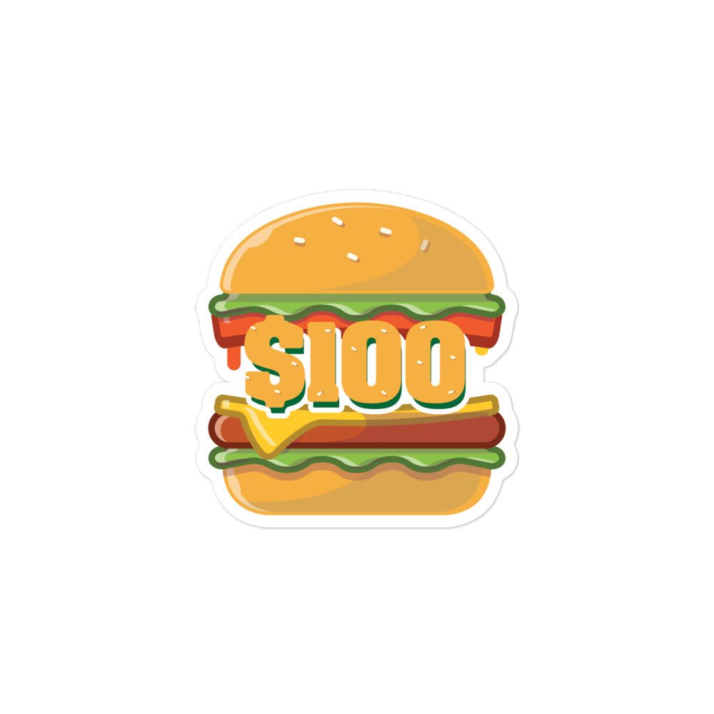 $100 Hamburger Sticker – The Flying Shop